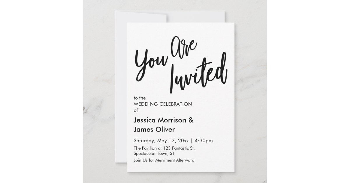 You Are Invited, Minimal Modern Wedding Invitation | Zazzle