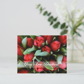 You Are Invited Red Tulips Bouquet Wedding Invite | Zazzle