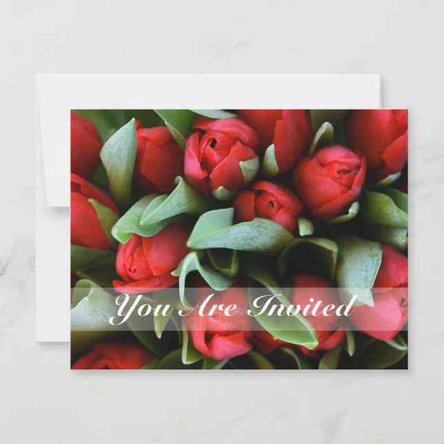 You Are Invited Red Tulips Bouquet Wedding Invite | Zazzle