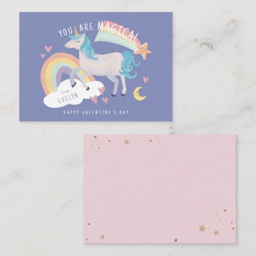 You Are Magical Unicorn and Rainbow Valentine Note Card | Zazzle