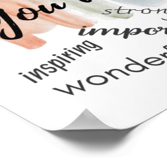 You Are Motivational Words Inspiration Positivity Poster | Zazzle