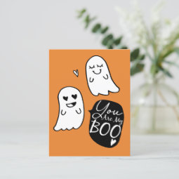 You Are My BOO! | Halloween Ghost Love Holiday Postcard | Zazzle