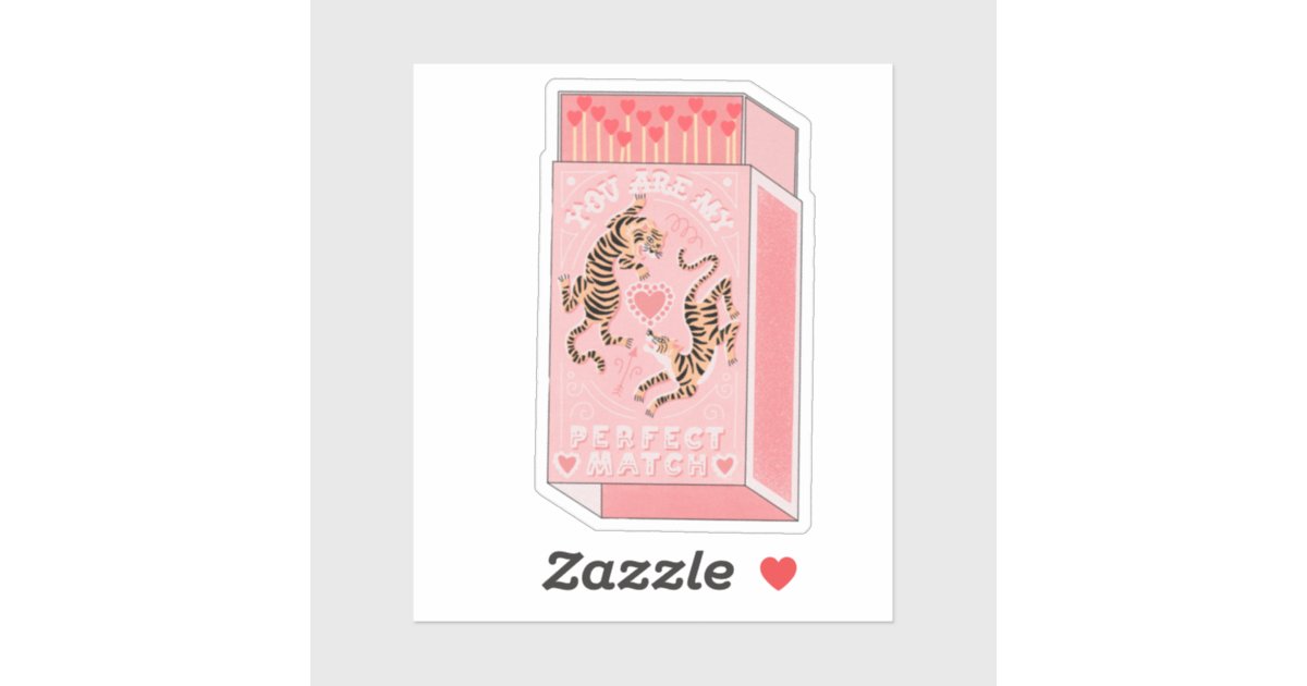 You Are My Perfect Match Match Box Sticker | Zazzle