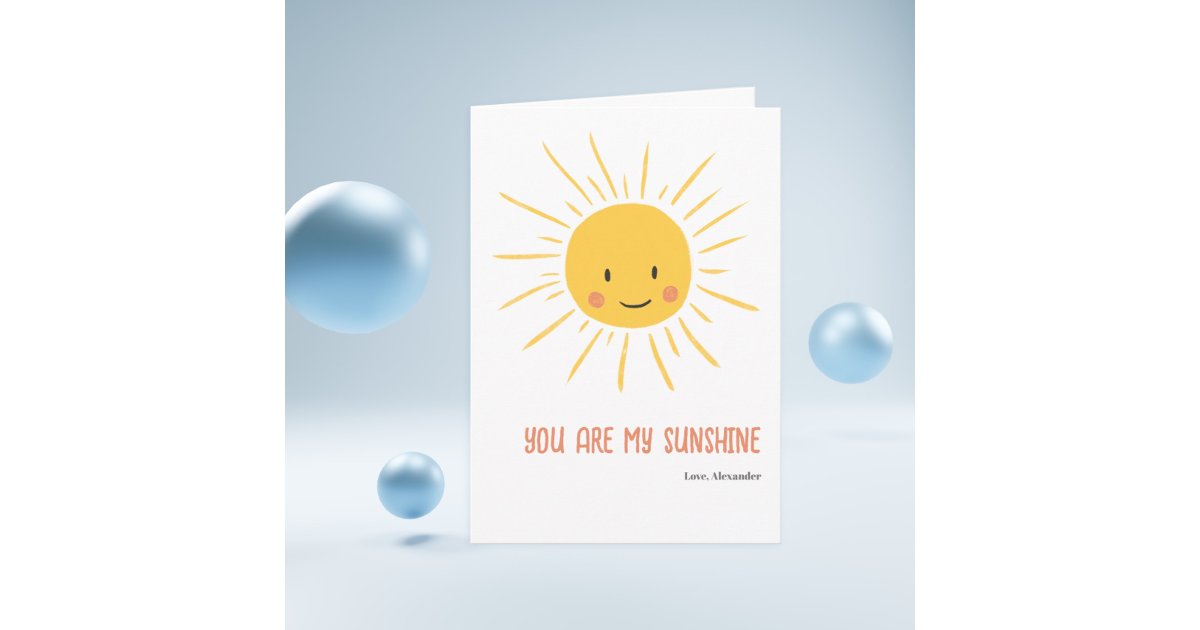 You Are My Sunshine Cute Sun Editable Anniversary Card | Zazzle