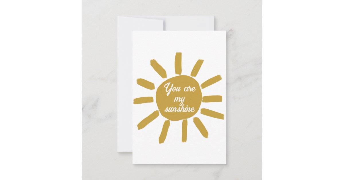 You are my sunshine happy positive affirmation thank you card | Zazzle