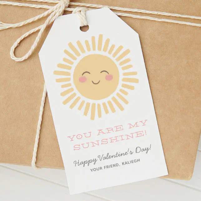 You are my Sunshine Kids Classroom Valentine Day Gift Tags | Zazzle