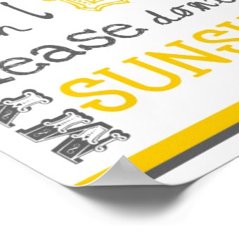 You Are My Sunshine - White & Yellow - Poster | Zazzle