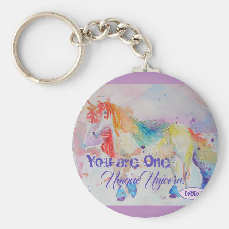 You Are One Unique Unicorn! Postcard ladies Girls Keychain | Zazzle
