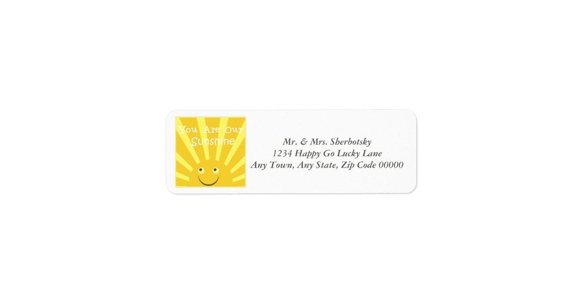You Are Our Sunshine Label | Zazzle