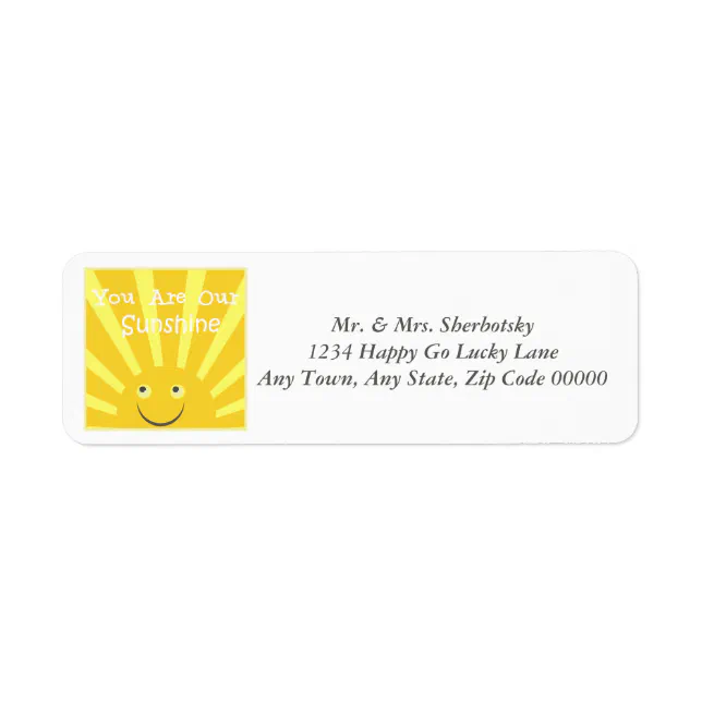 You Are Our Sunshine Label | Zazzle