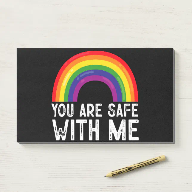 You Are Safe With Me LGBTQ Pride Month Rainbow Post-it Notes | Zazzle