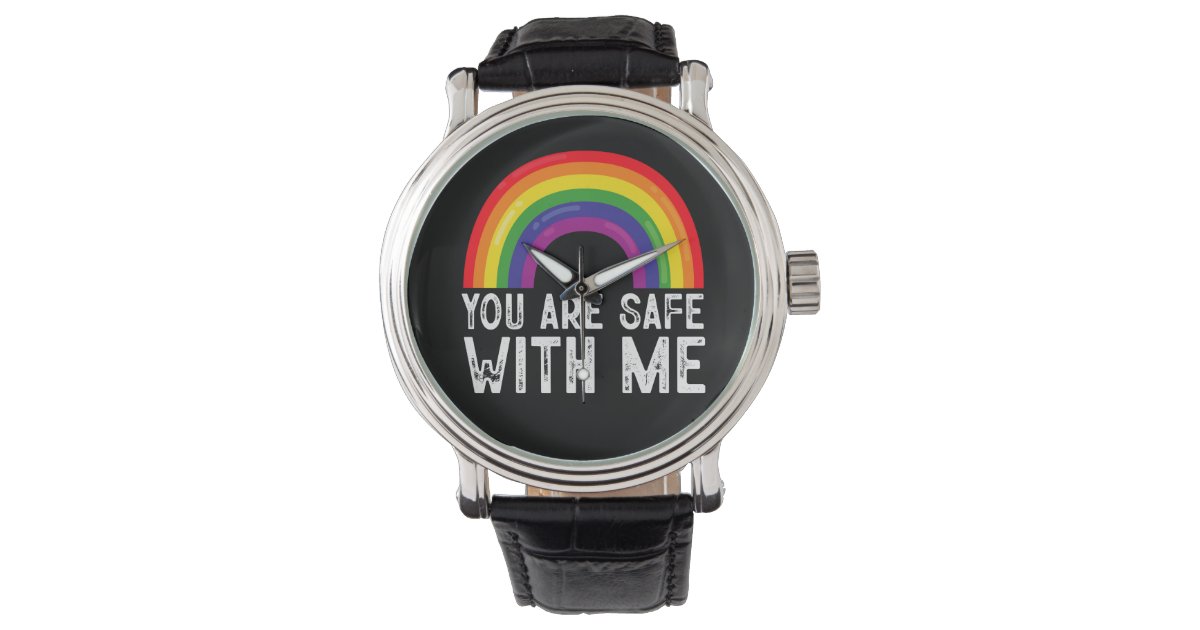 You Are Safe With Me LGBTQ Pride Month Rainbow Watch | Zazzle