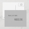 You Are Simply Marvellous Postcard | Zazzle