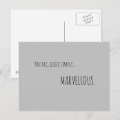 You Are Simply Marvellous Postcard | Zazzle