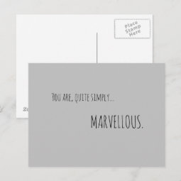 You Are Simply Marvellous Postcard | Zazzle