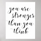 You Are Stronger - Motivational Inspirational Art Poster | Zazzle.com