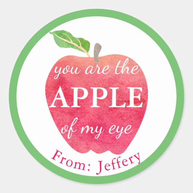 You Are The Apple Of My Eye Valentine Personalized Classic Round ...