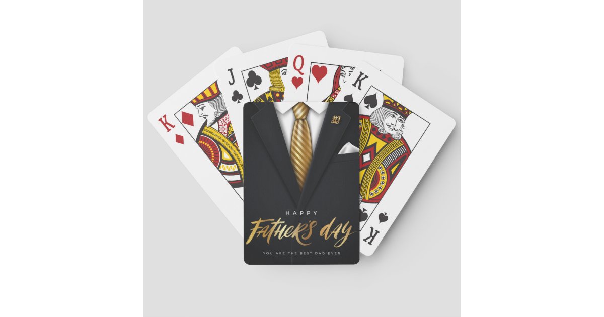 You Are the Best Dad Ever Black Gold Father's Day Poker Cards | Zazzle