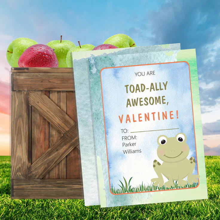 You Are Toad-ally Awesome Valentines Day Classroom Note Card | Zazzle