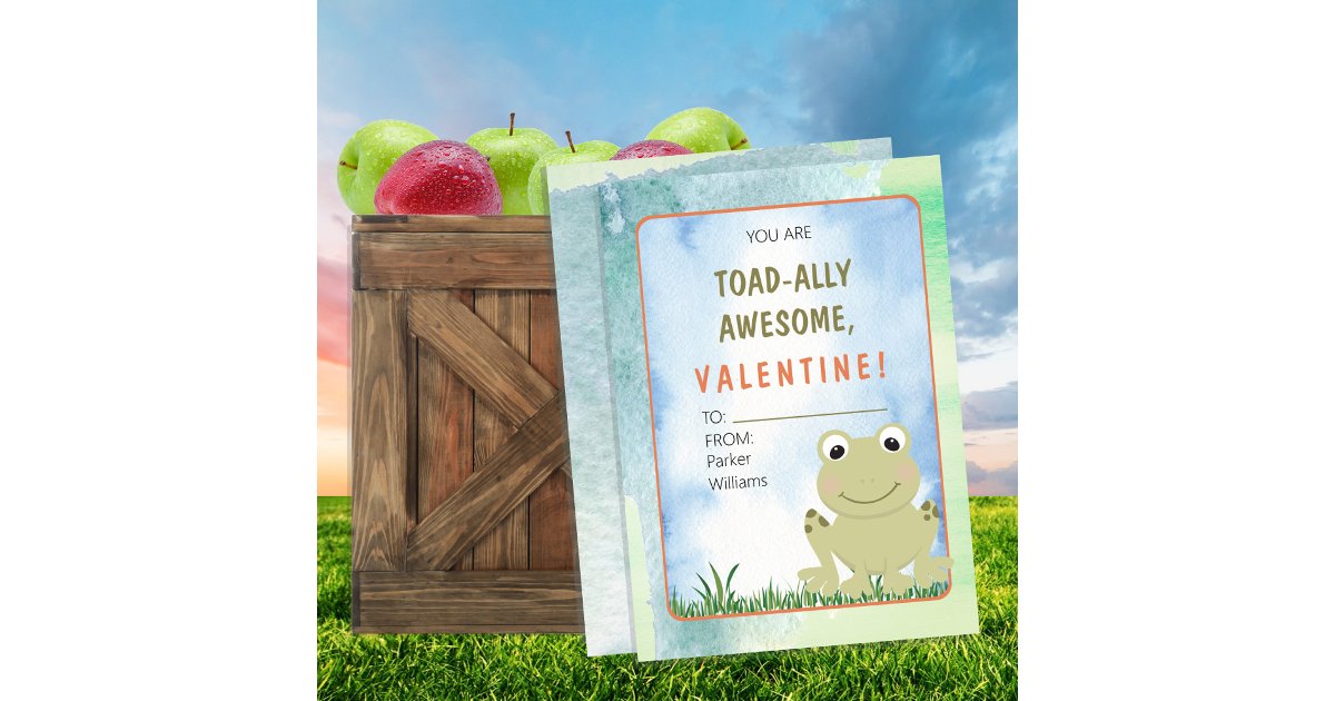 You Are Toad-ally Awesome Valentines Day Classroom Note Card | Zazzle