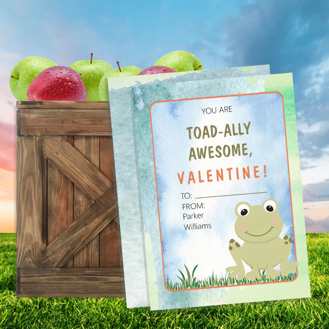 You Are Toad-ally Awesome Valentines Day Classroom Note Card | Zazzle
