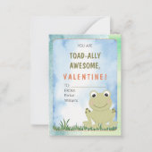 You Are Toad-ally Awesome Valentines Day Classroom Note Card | Zazzle
