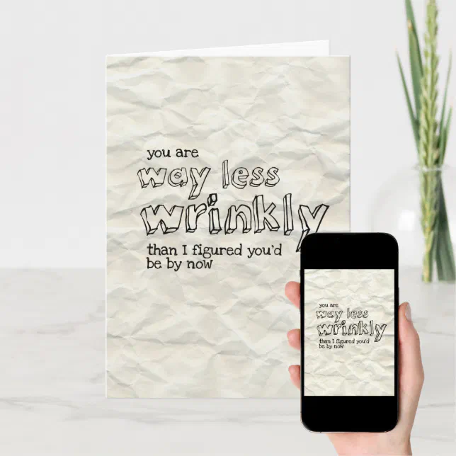 You are way less wrinkly than I figured cheeky car Holiday Card | Zazzle