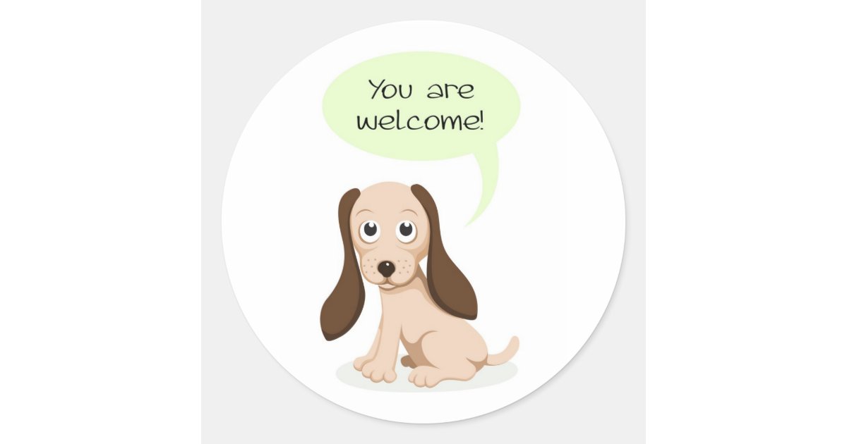 You are welcome puppy dog stickers | Zazzle