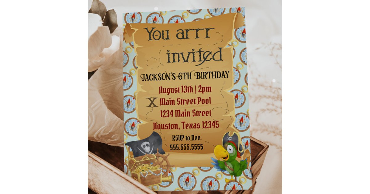 "You arr invited" Pirate Birthday Invitation | Zazzle