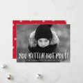You Better Not Pout Red Photo Holiday Card | Zazzle