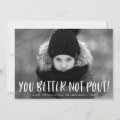 You Better Not Pout Red Photo Holiday Card | Zazzle