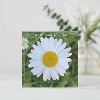 You Brighten My Day Daisy Thank You Card | Zazzle