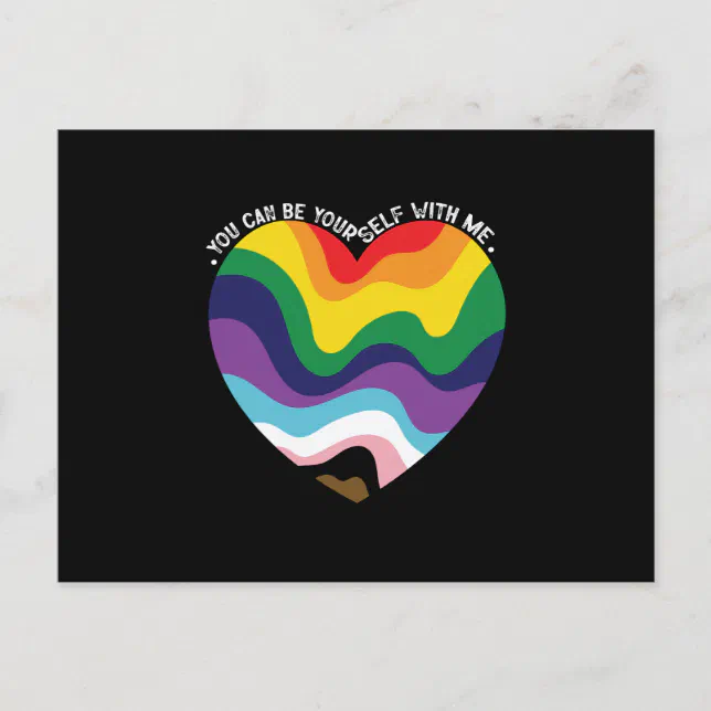 You Can Be Yourself With Me LGBT Transgender Gay Postcard | Zazzle