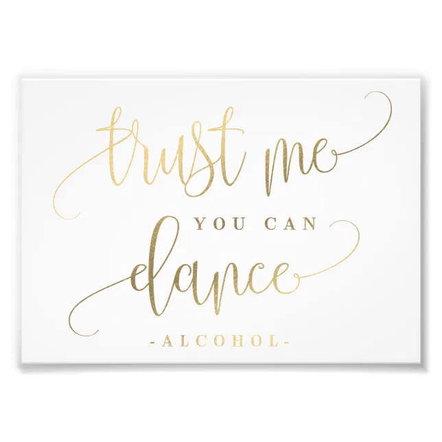 You Can Dance Bar Sign Choose Your Size Faux Gold | Zazzle