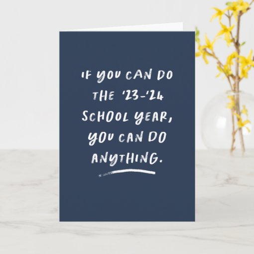 You can do anything navy teacher appreciation card | Zazzle