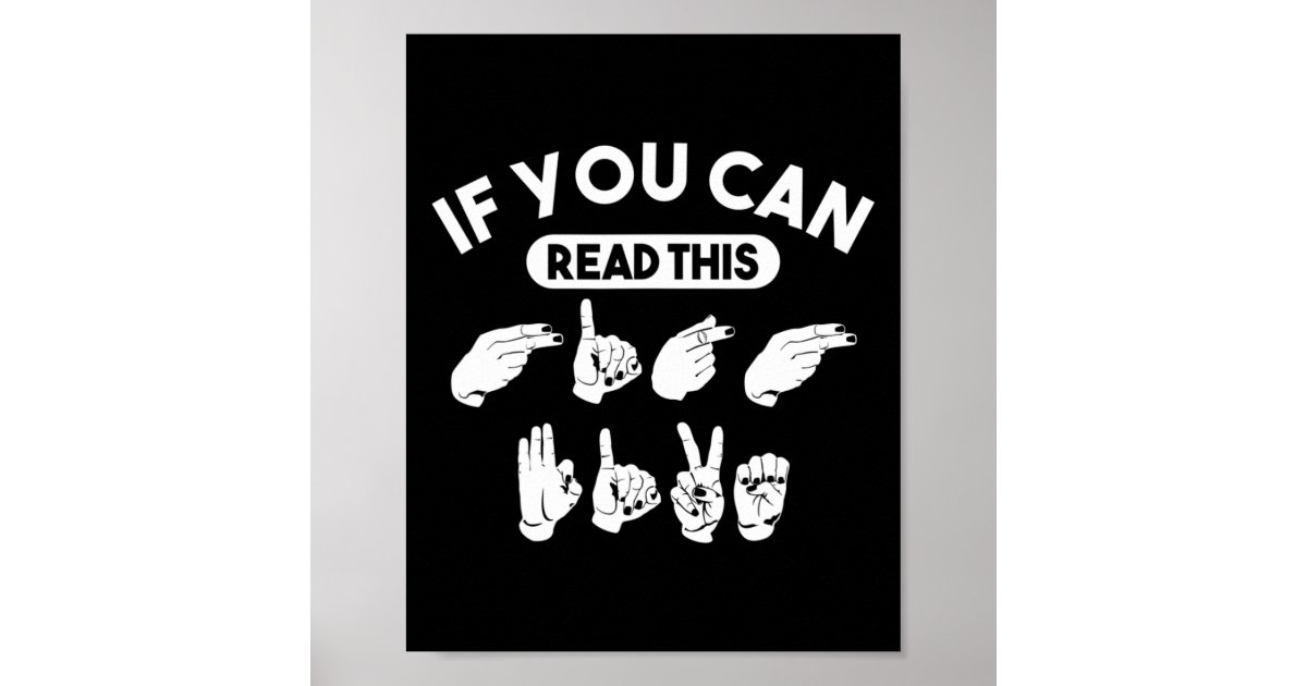 You Can Read This “high Five”. Asl Awareness. Deaf Poster | Zazzle