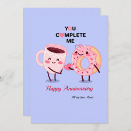 You Complete Me Anniversary Card | Zazzle