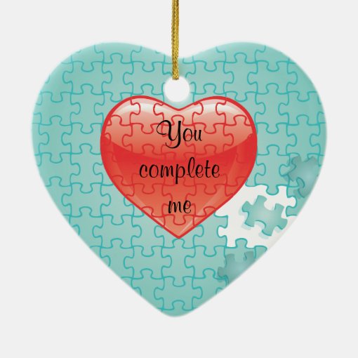 You complete me puzzle Wedding Favors Ornament | Zazzle
