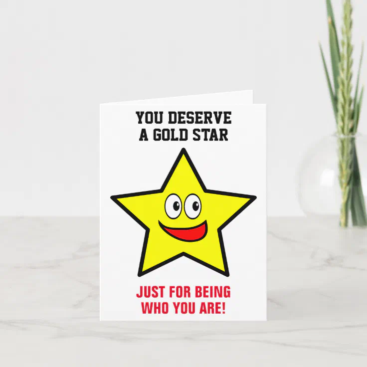 You Deserve A Gold Star Love and Appreciation Note Card | Zazzle