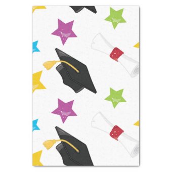 You did it graduation cap and diploma tissue paper | Zazzle