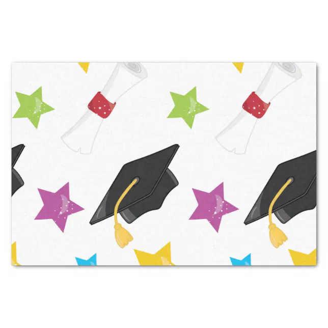 You did it graduation cap and diploma tissue paper | Zazzle