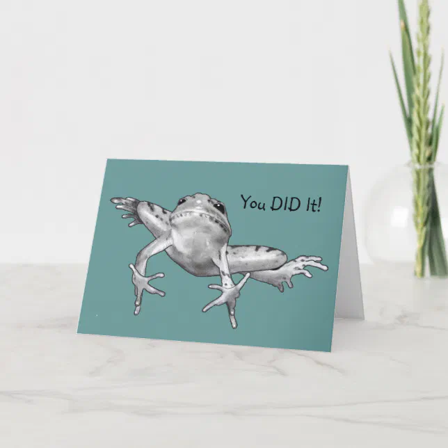 You DID it! Leaping Frog: Graduation Card | Zazzle