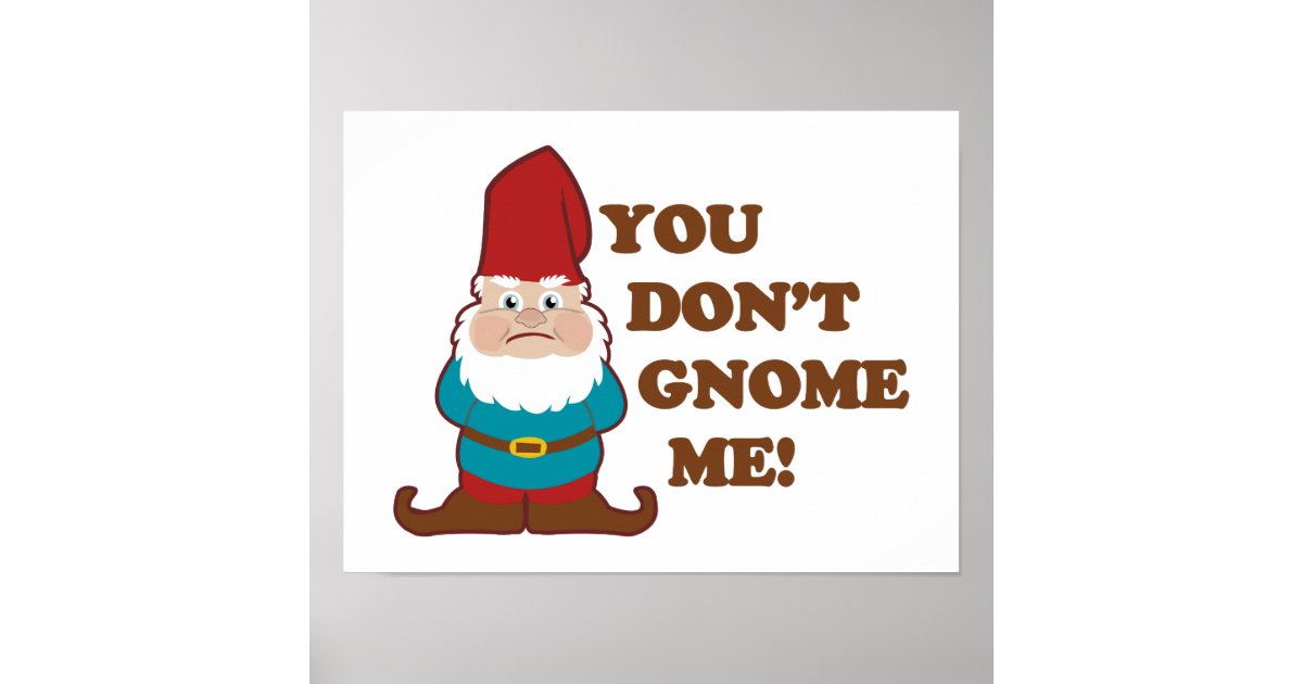 You Dont Gnome Me! Poster | Zazzle