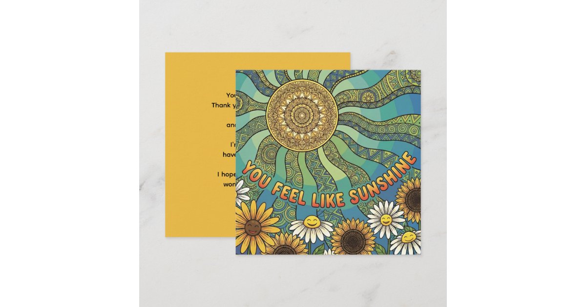 You Feel Like Sunshine Personalized Card | Zazzle