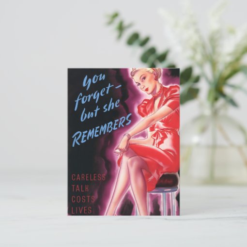 You forget but she remembers poster postcard | Zazzle
