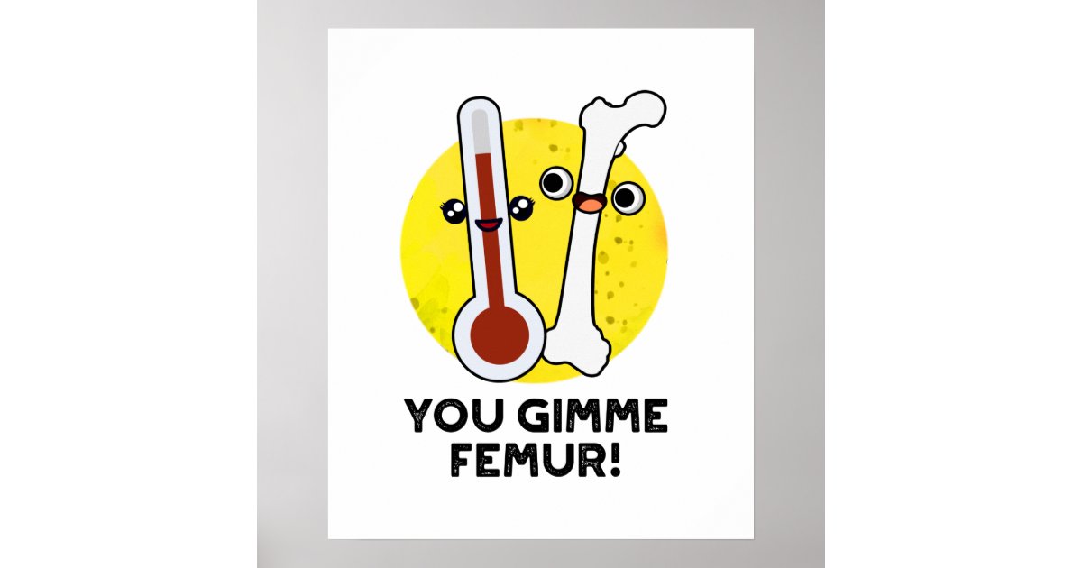 You Gimme Femur Funny Anatomy Bone Pun Poster | Zazzle