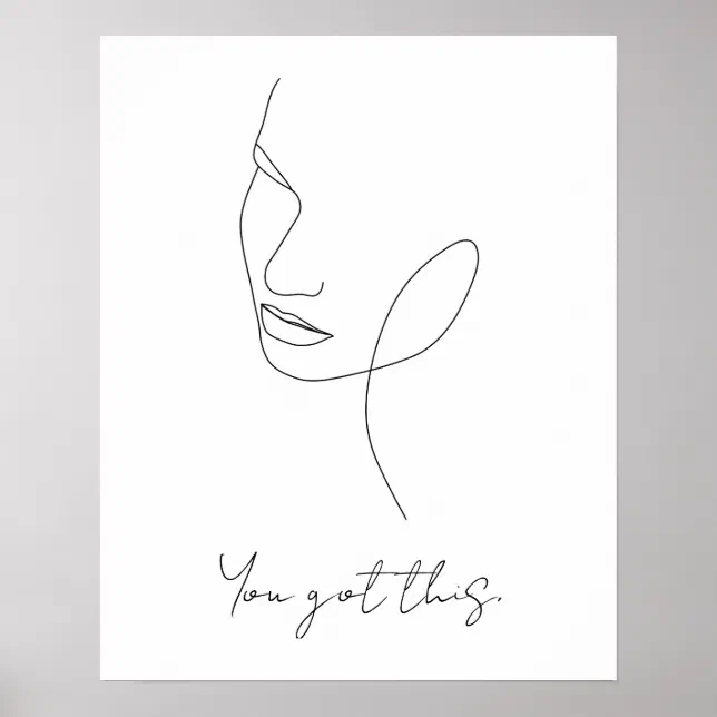 You Got This Line Art Custom Text Poster | Zazzle