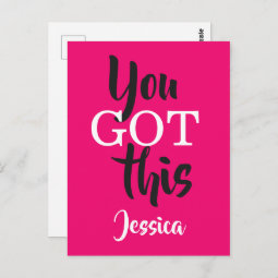 You Got This Motivational Quote Typography Pink Postcard | Zazzle