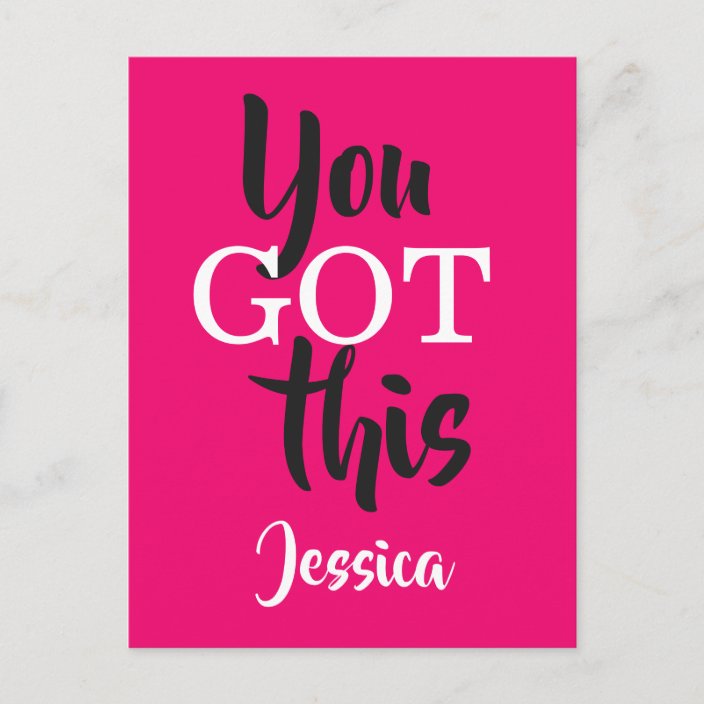 You Got This Motivational Quote Typography Pink Postcard | Zazzle.com