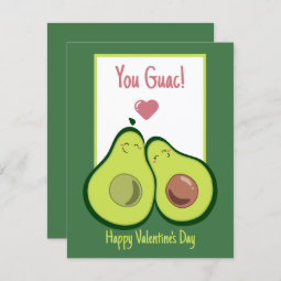 You Guac! Avocado Love, Valentine's Card | Zazzle